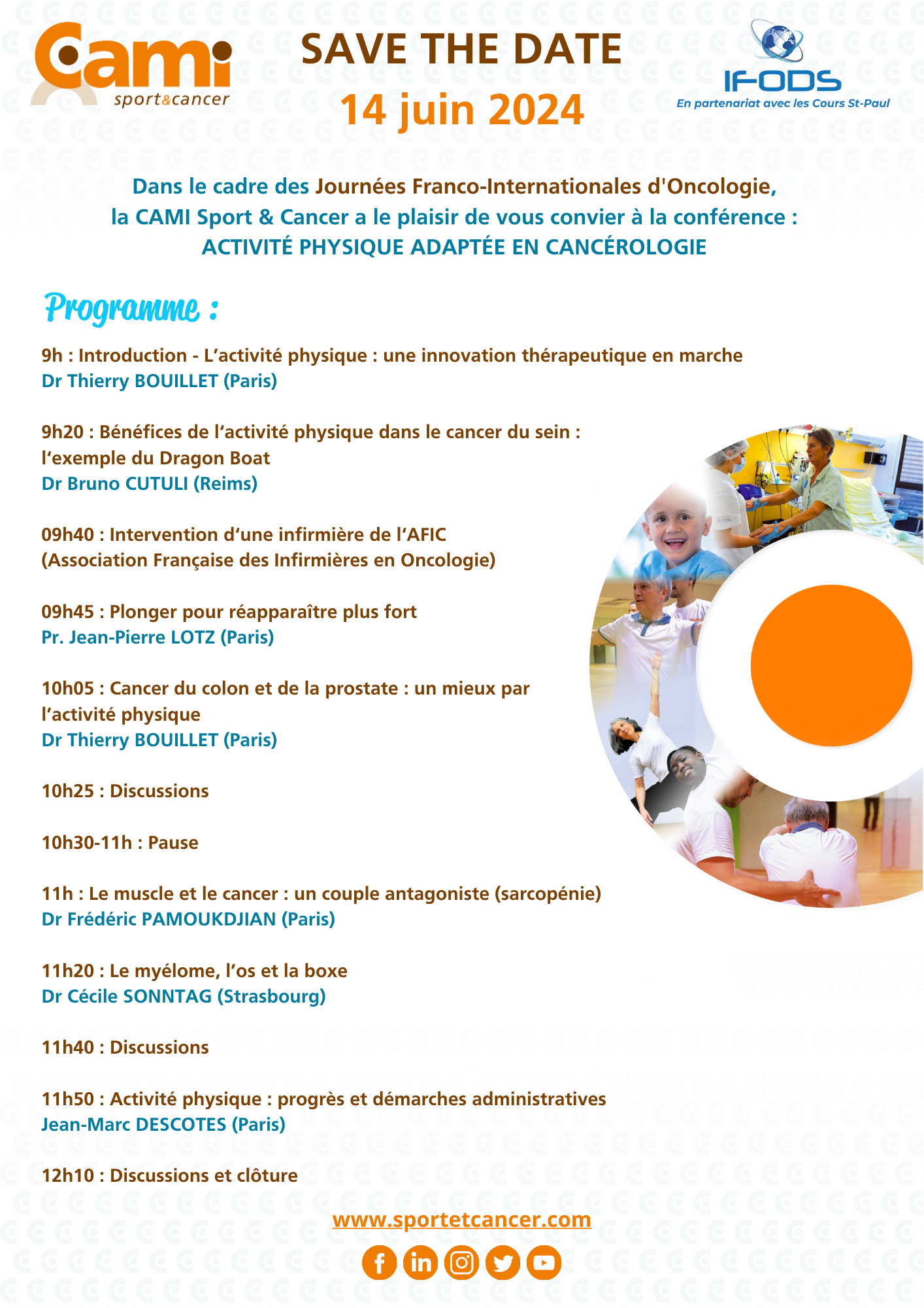 CAMI Sport & Cancer | IFODS 2024 - Conférence : activité physique adaptée en cancérologie